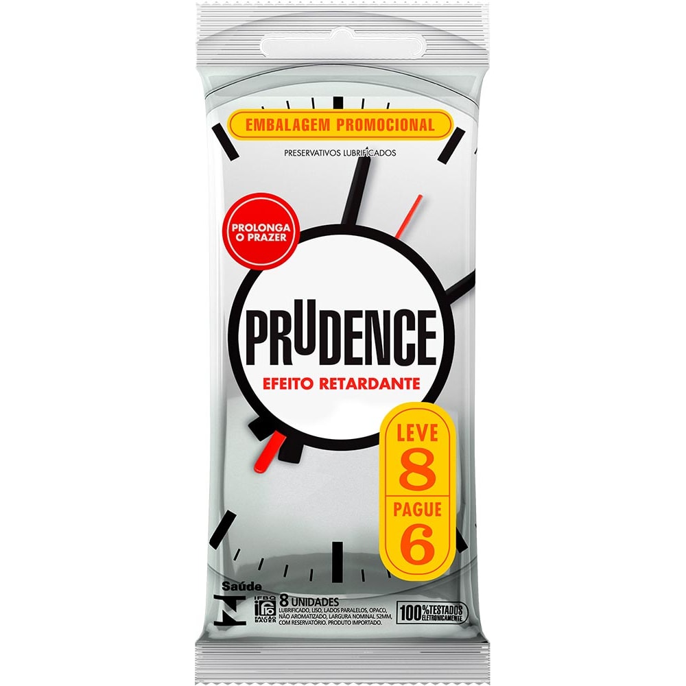 Preservativo Prudence Efeito Retardante Leve 8 Pague 6 - Destro