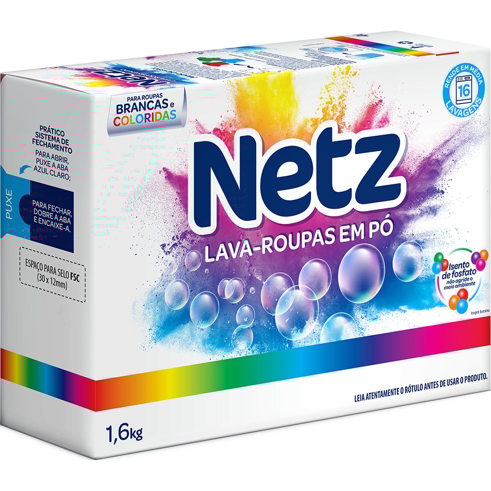 Sabão em Pó Netz Caixa 1,6Kg - Destro