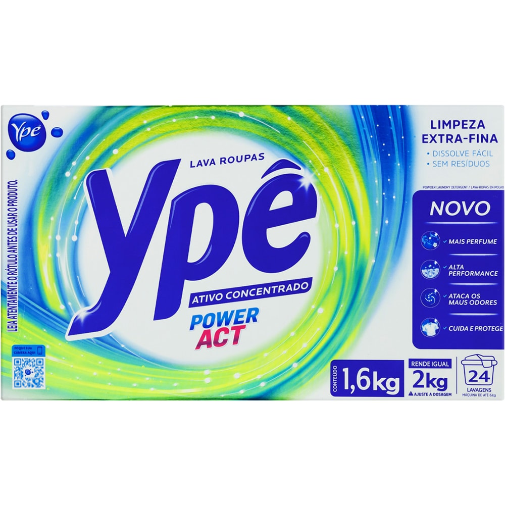 Sabão em Pó Ypê Power Act Concentrado 1,6Kg - Destro