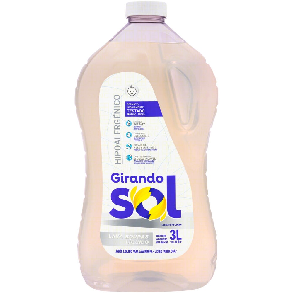 Sabão Líquido Girando Sol Hipoalergênico 3L - Destro