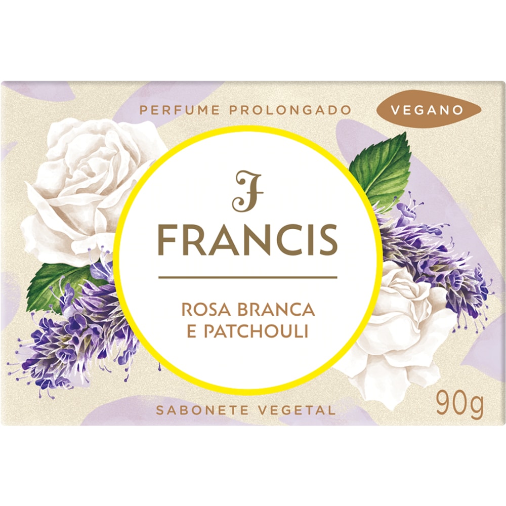 Sabonete Francis Clássico Rosa Branca e Patchouli em Barra 90g - Destro
