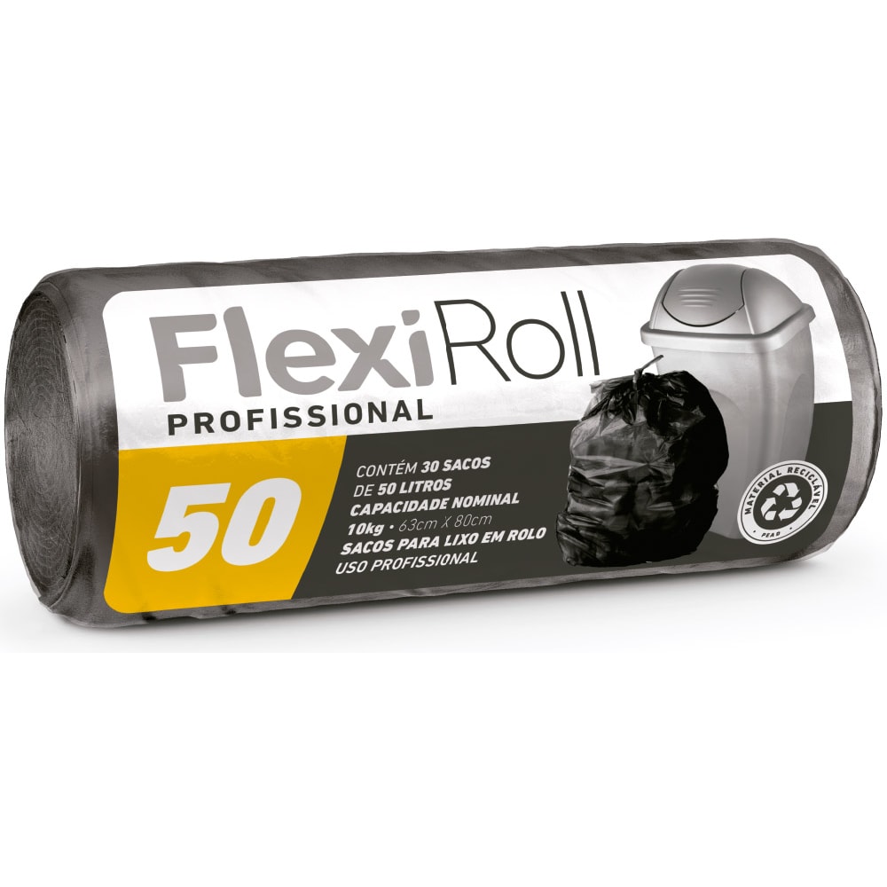 Saco de Lixo Flexiroll 50L 30 Unidades - Destro