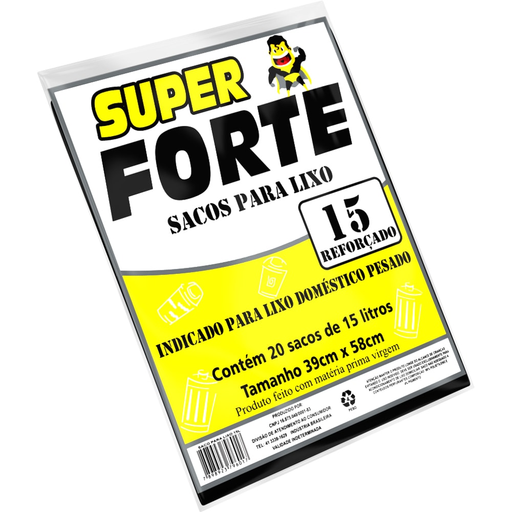 Saco de Lixo Super Forte Almofadado 15l 20 unidades - Destro