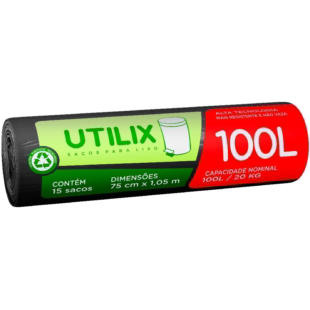 Saco de Lixo Utilix 100L 15 Unidades - Destro