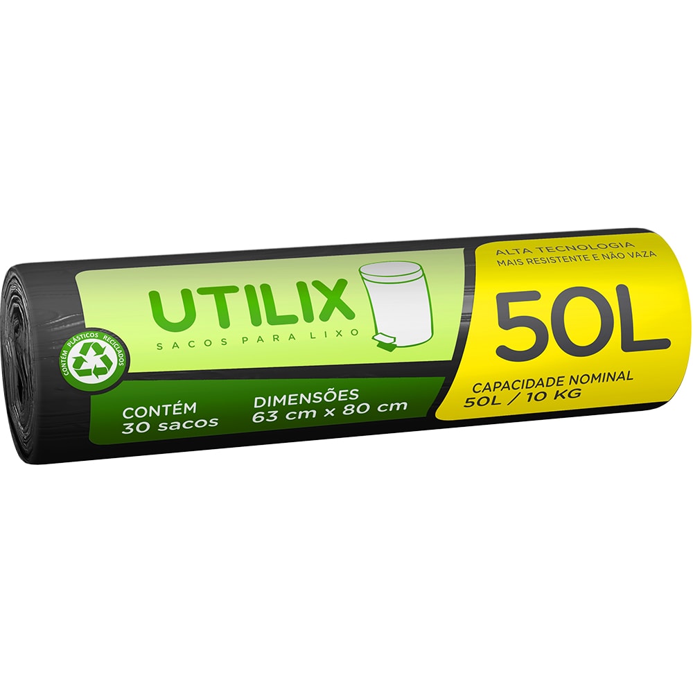 Saco Utilix De Lixo Rolo 50L 30Un - Destro