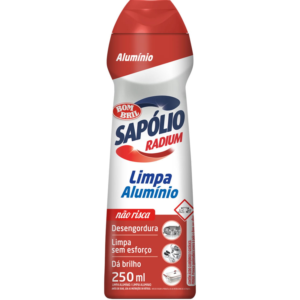 Saponáceo Sapólio Radium Limpa Alumínio Cremoso 250ml - Destro