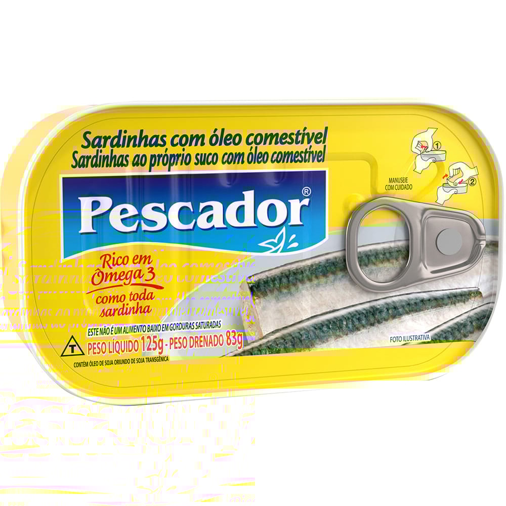 Sardinha Laje em Óleo Comestível Pescador 125g - Destro
