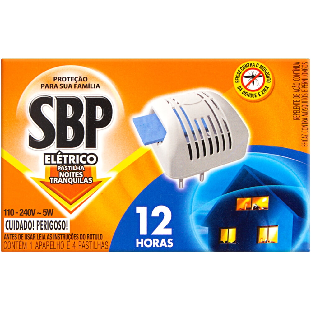 SBP Repelente Elétrico Noites Tranquilas + 4 Pastilhas 12 horas - Destro