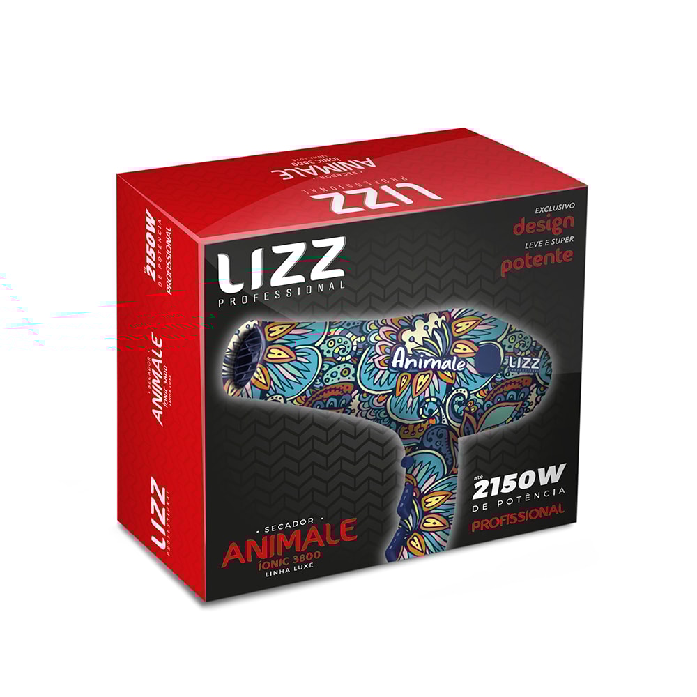 Secador de Cabelo Lizz Animale Pro 3800 Ionic 2400w 220V - Destro
