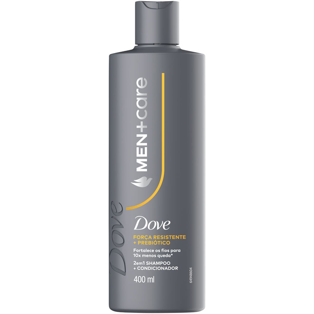 Shampoo Dove 2 em 1 Força Resistente +Prebiótico 400ml - Destro