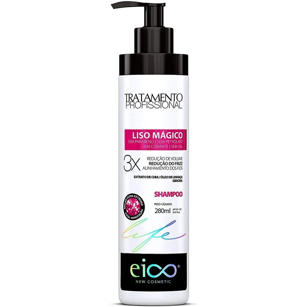Shampoo Eico Life Liso Mágico 280ml - Destro