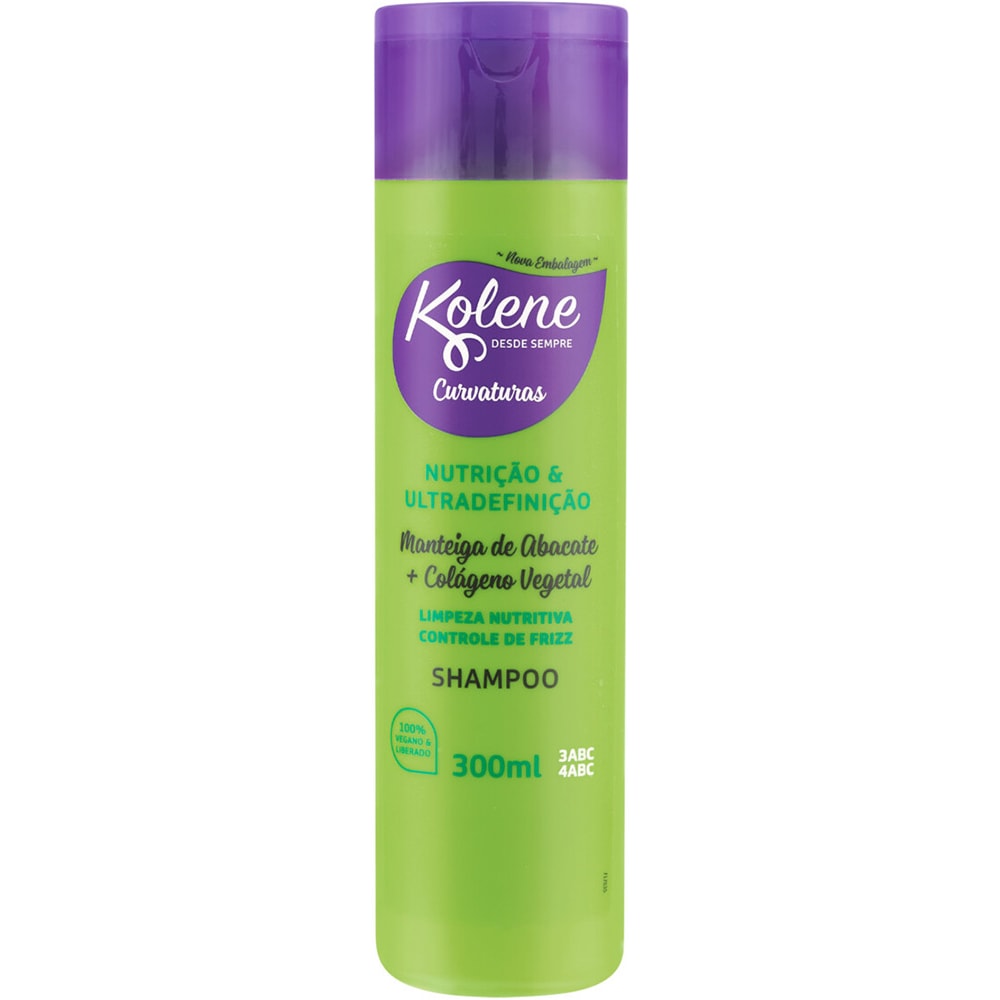 Shampoo Kolene Curvaturas Nutrição e Ultradefinição 300ml - Destro