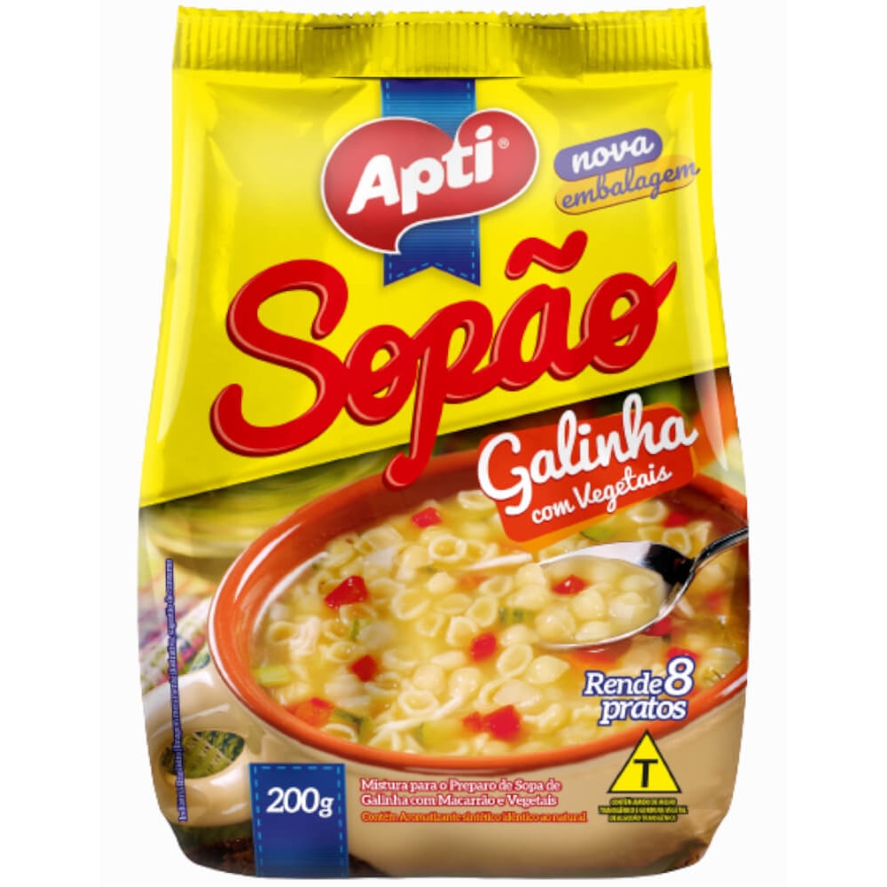 Sopão Apti Galinha com Macarrão e Vegetais 200g - Destro