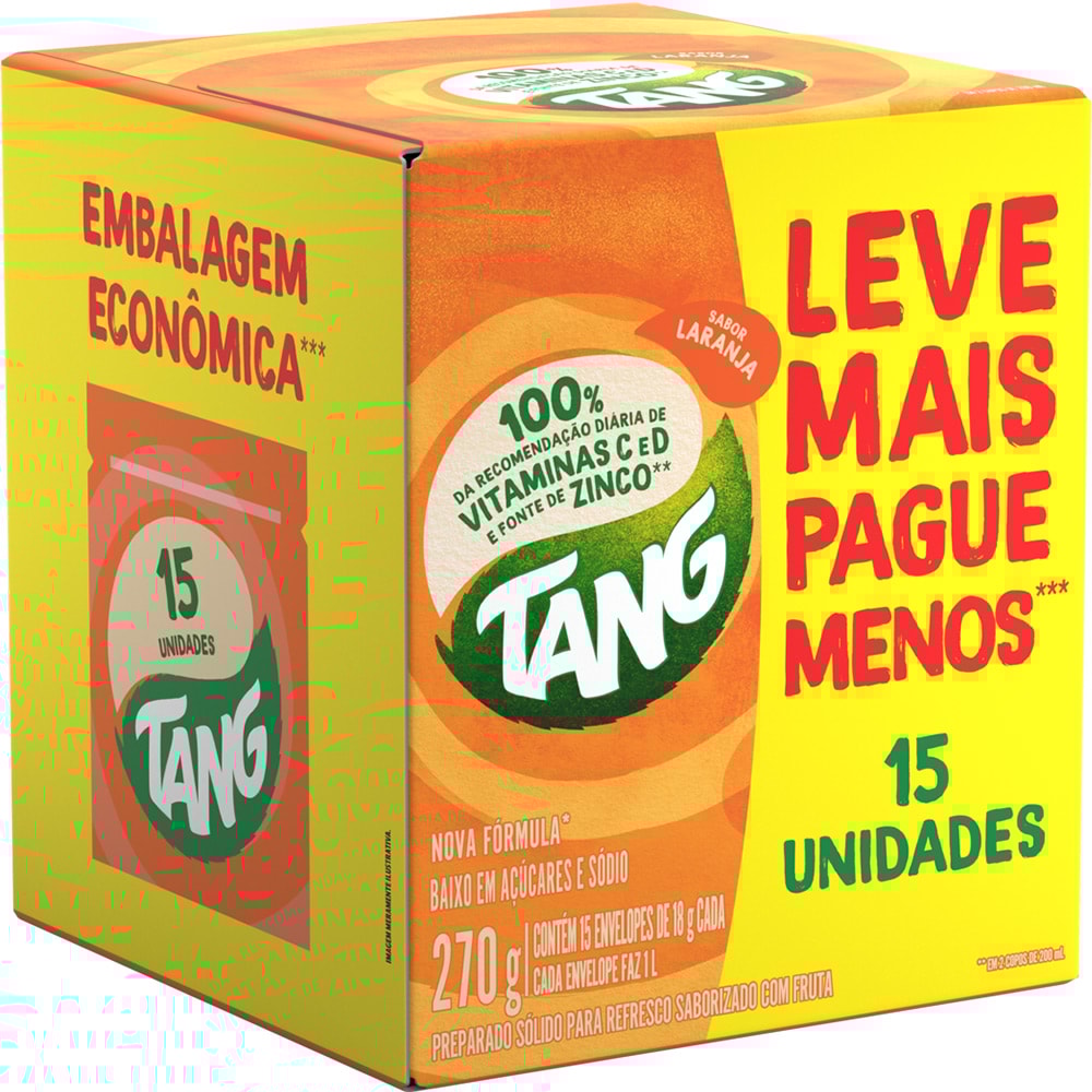 Suco Tang em Pó Sabor Laranja 15Un 18g Leve + Pague - - Destro
