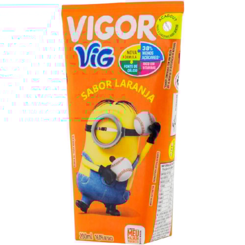 Suco Vigor Vig Minions Sabor Laranja 200ml - Destro
