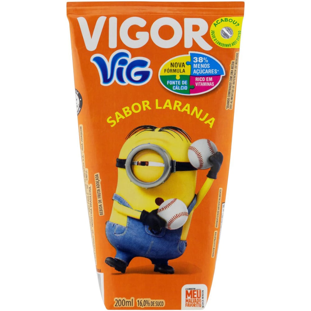 Suco Vigor Vig Minions Sabor Laranja 200ml - Destro