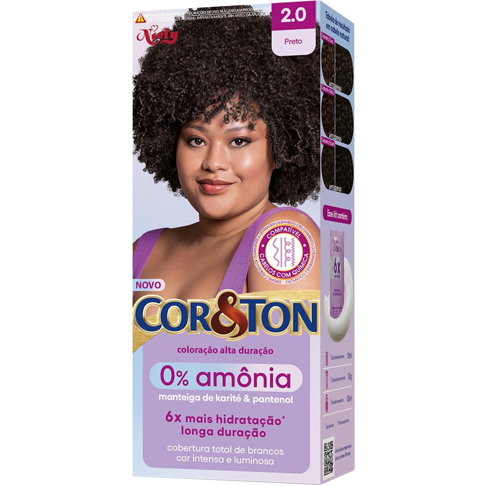 Tintura Cor&Ton Sem Amônia Preto 2.0 - Destro