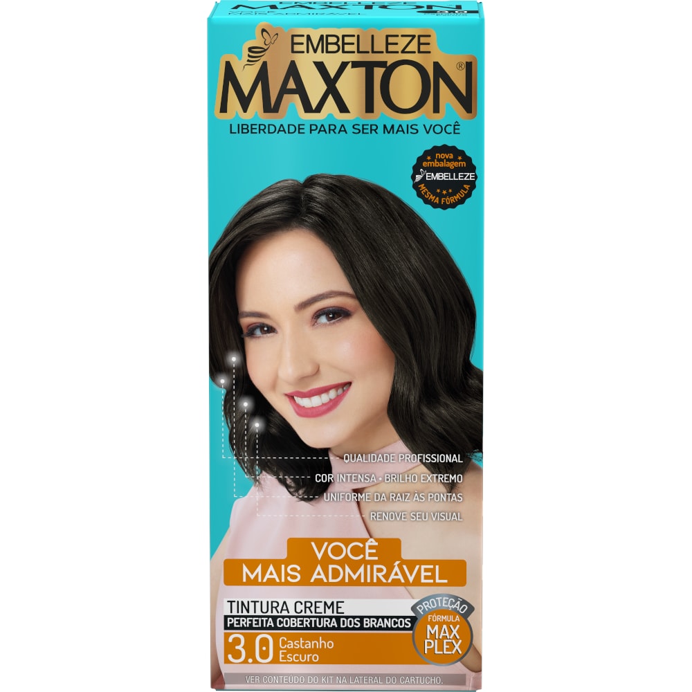 Tintura Maxton Kit Prático Castanho Escuro 3.0 - Destro