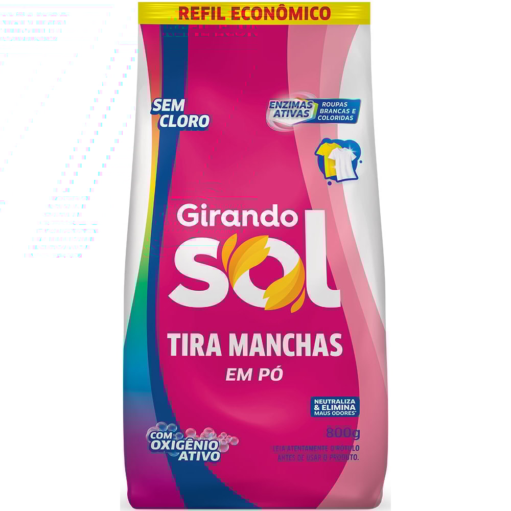 Tira Manchas Girando Sol Sem Cloro Sachet 800g - Destro