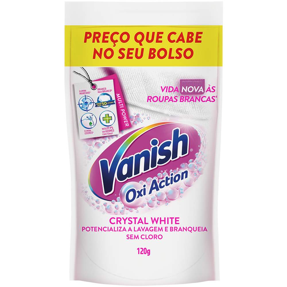 Tira-Manchas Vanish Oxi Act Crystal White Sachet 120g - Destro