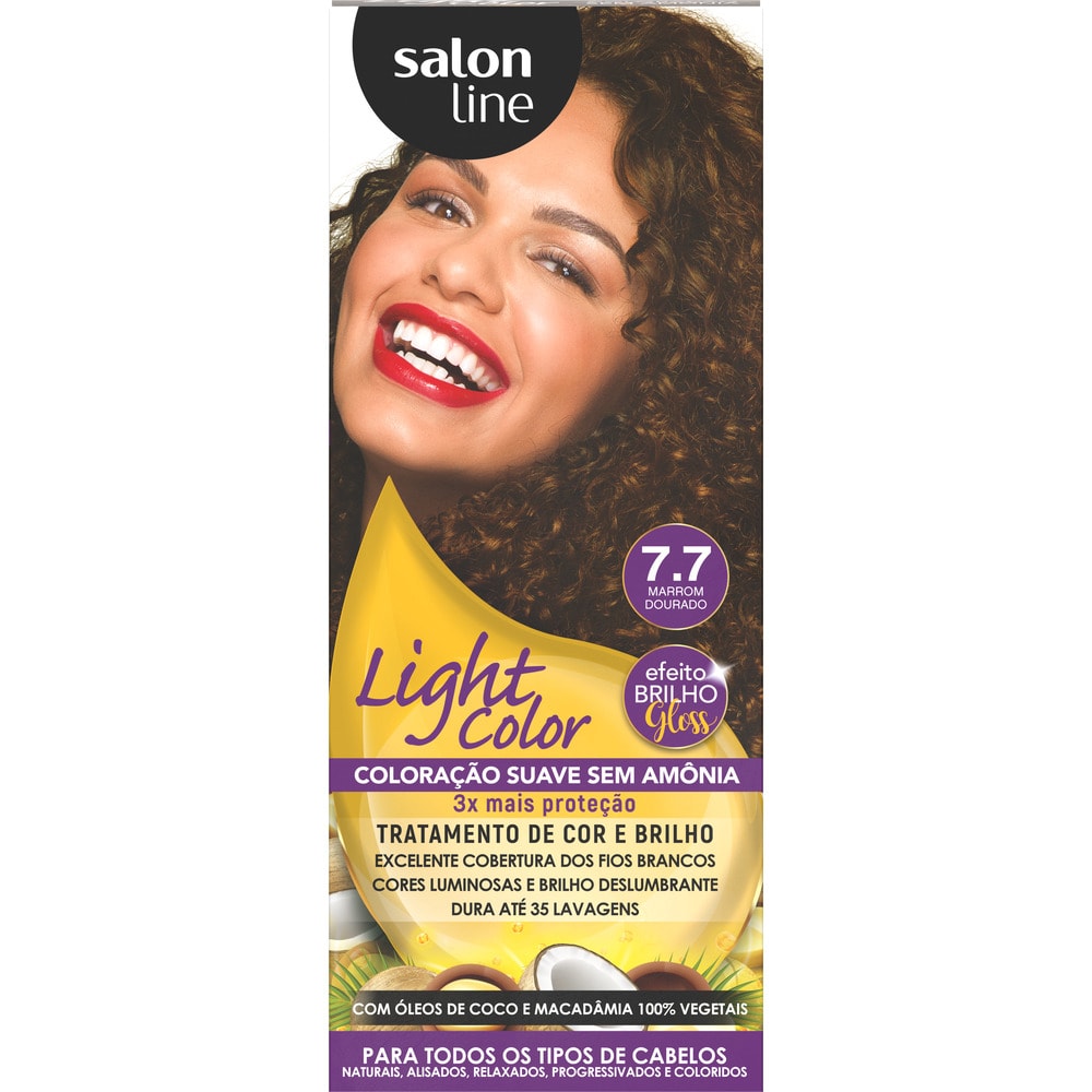 Tonalizante Salon Line Light Color 7.7Marrom Dourado 100ml - Destro