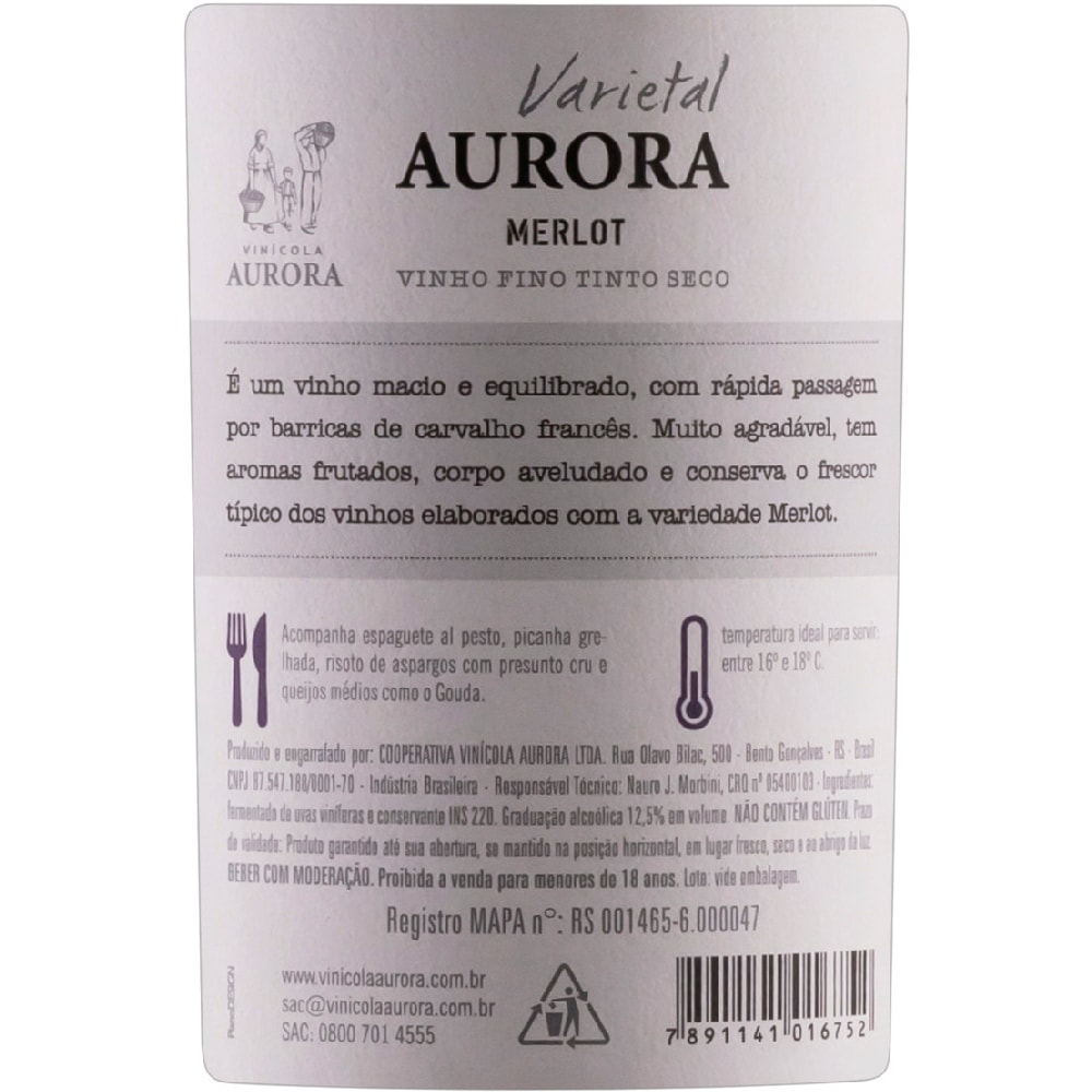 Vinho Aurora Merlot 750ml - Destro