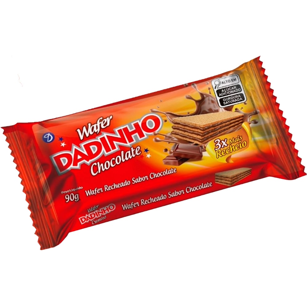 Wafer Dadinho Recheio Sabor Chocolate 90g - Destro